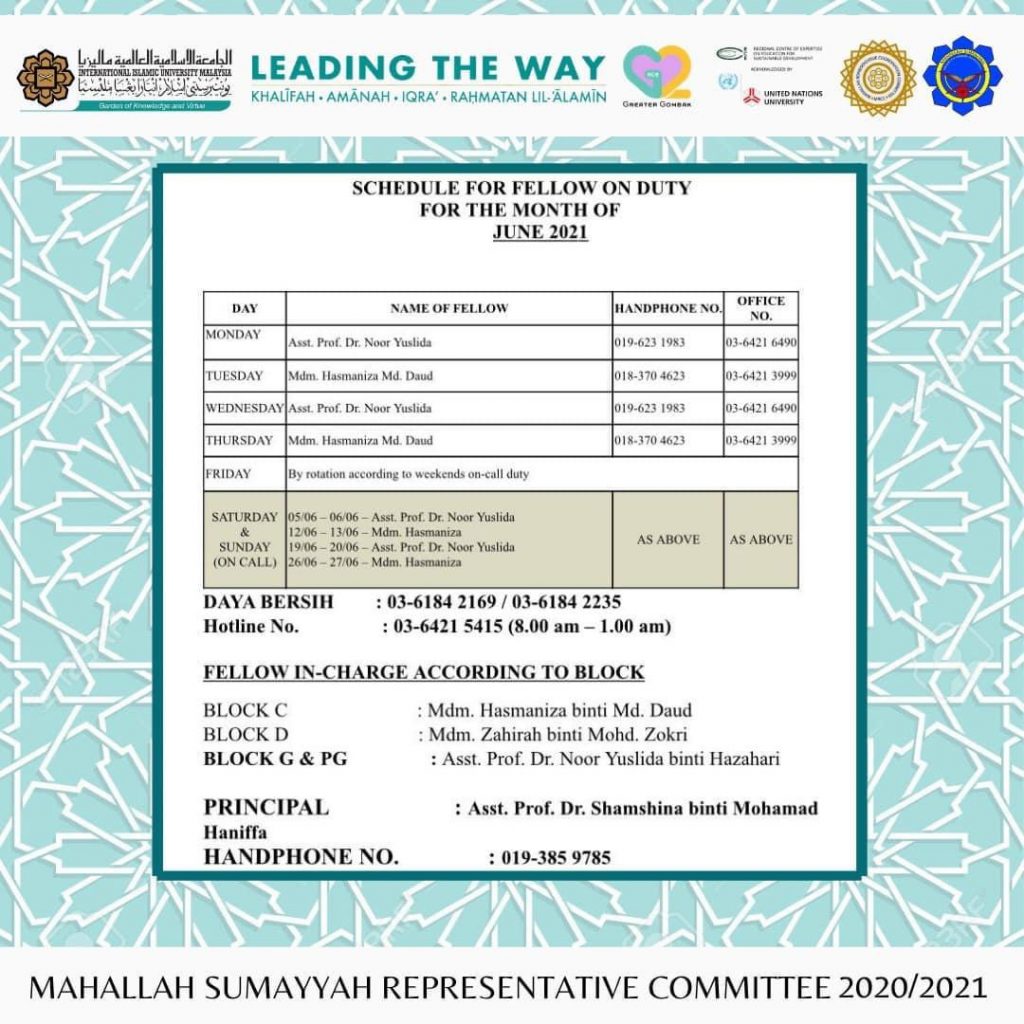 Fellow on Duty – June | Mahallah Sumayyah